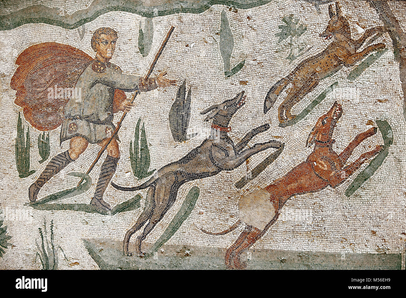 Hunter with dogs chasing a fox from the Room of The Small Hunt, no 25 ...