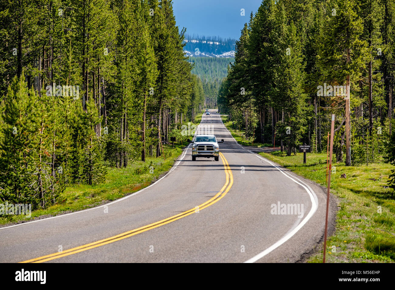 Highway in Yellowstone National Park Stock Photo - Alamy