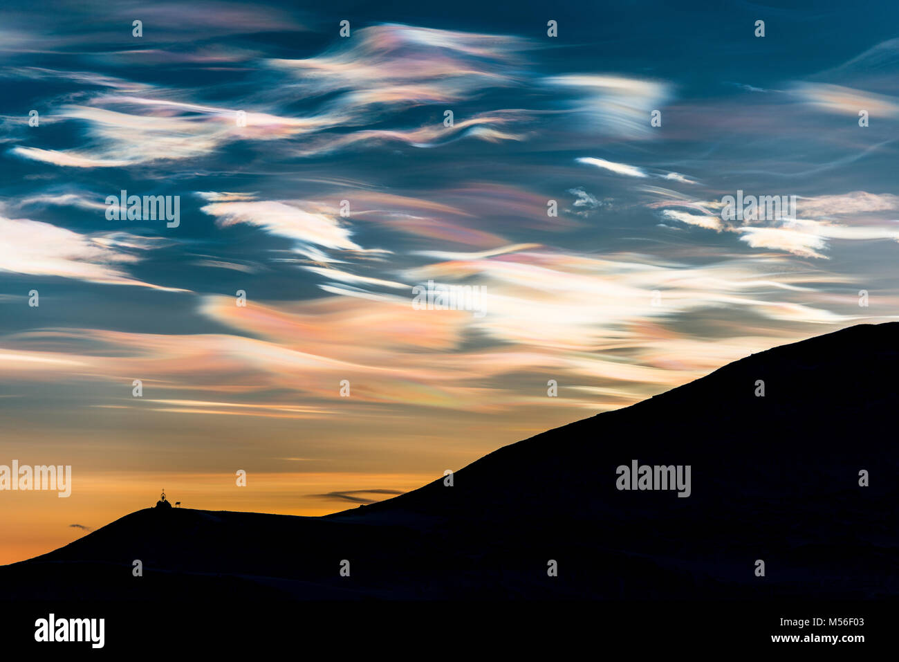 Nacreous clouds over Ross Island, Antarctica Stock Photo - Alamy