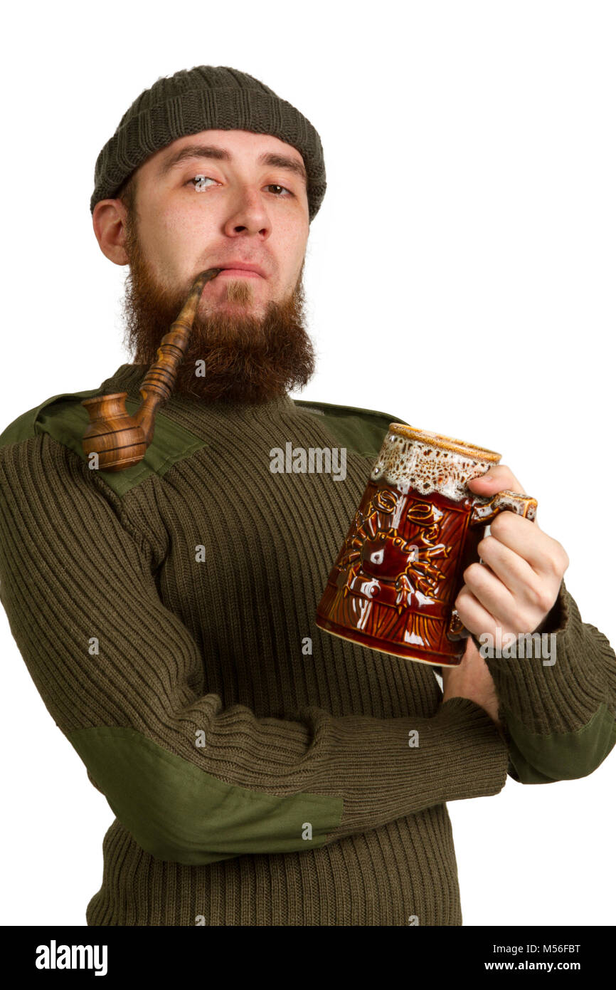 Young man smoking a pipe hi-res stock photography and images - Alamy