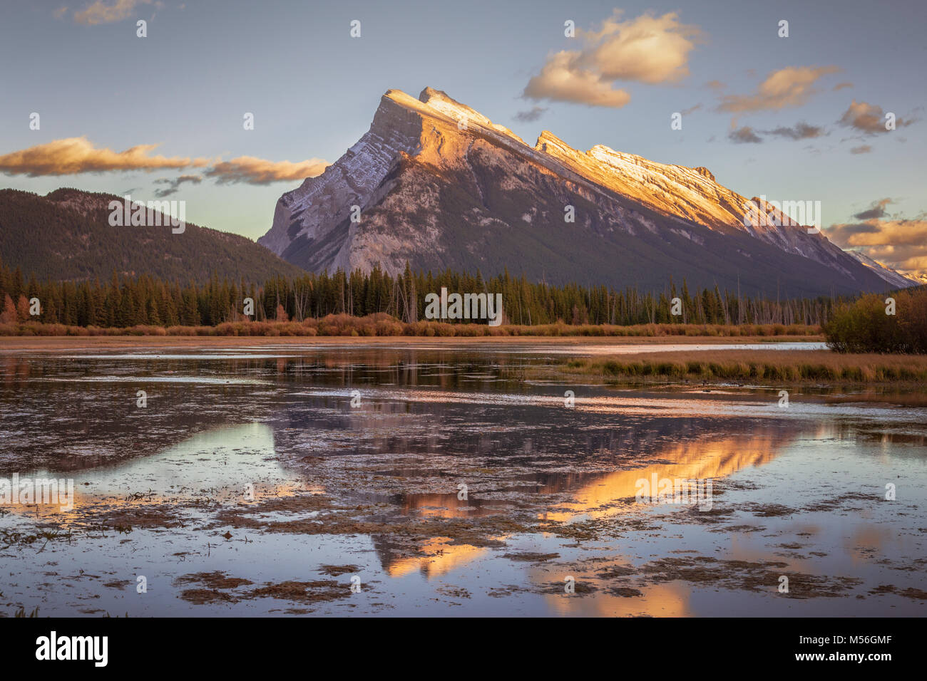 Mount Rundle at sunset in Banff National Park Stock Photo - Alamy