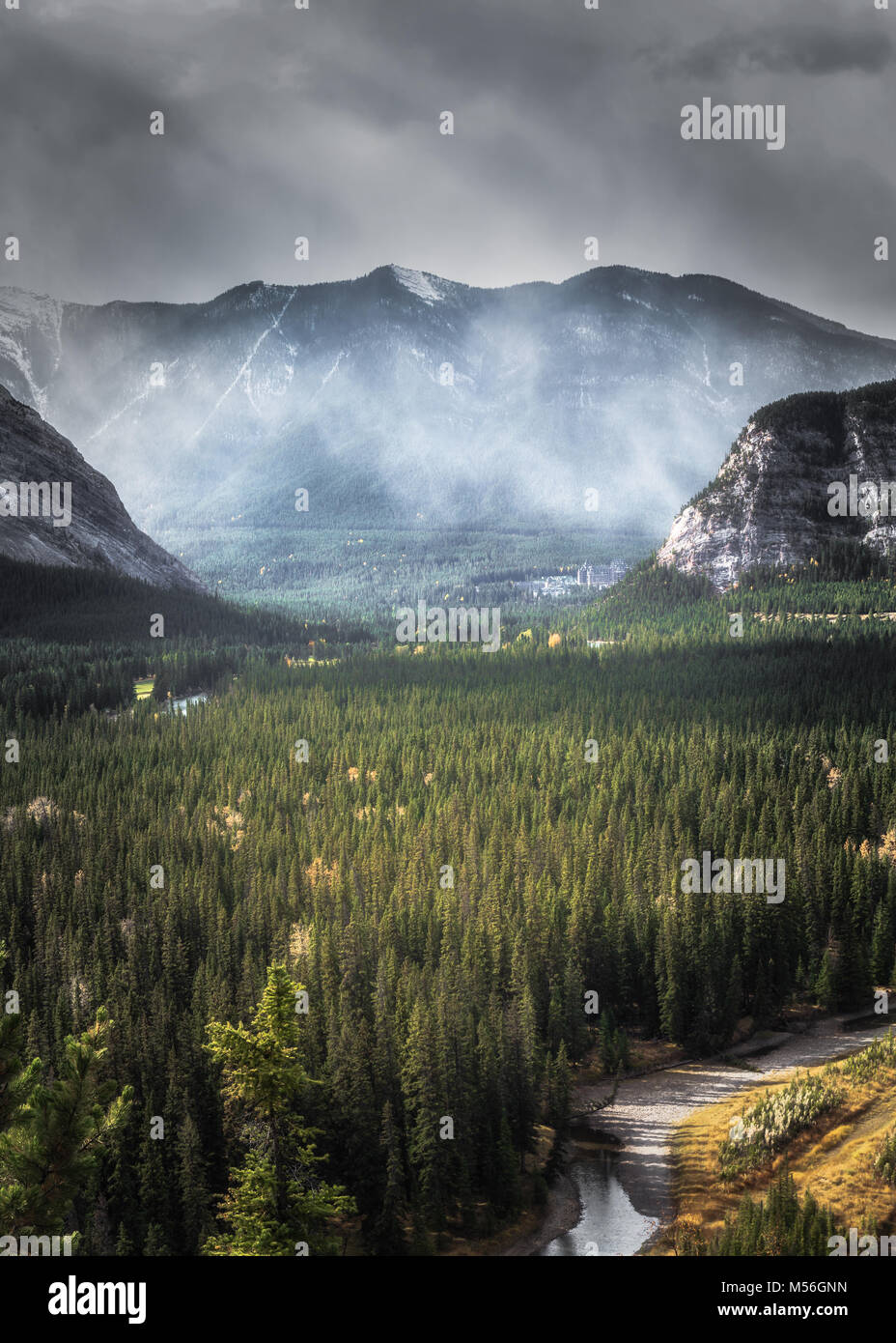 The Banff Lookout valley Stock Photo - Alamy