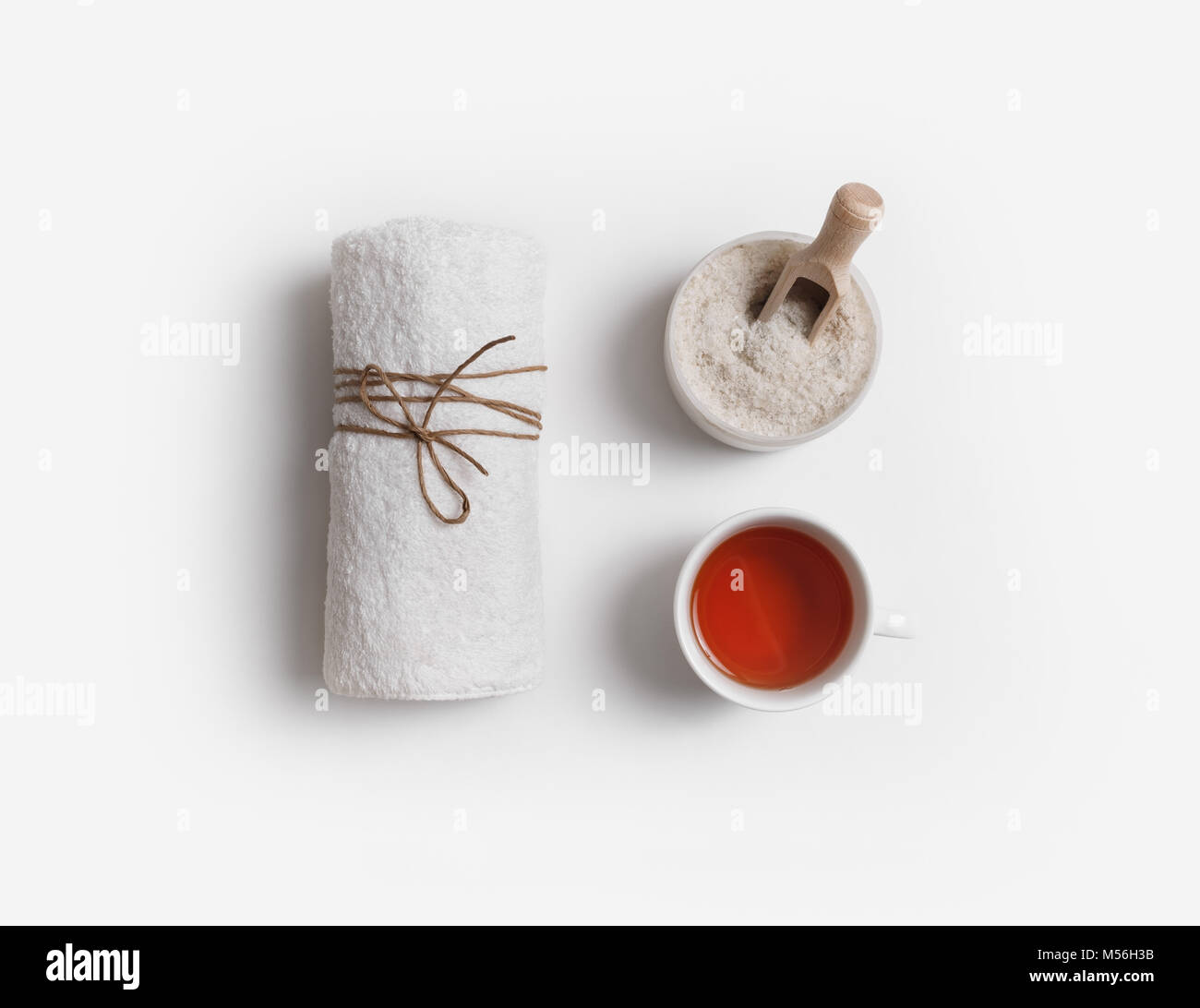 Towel, salt and tea Stock Photo - Alamy