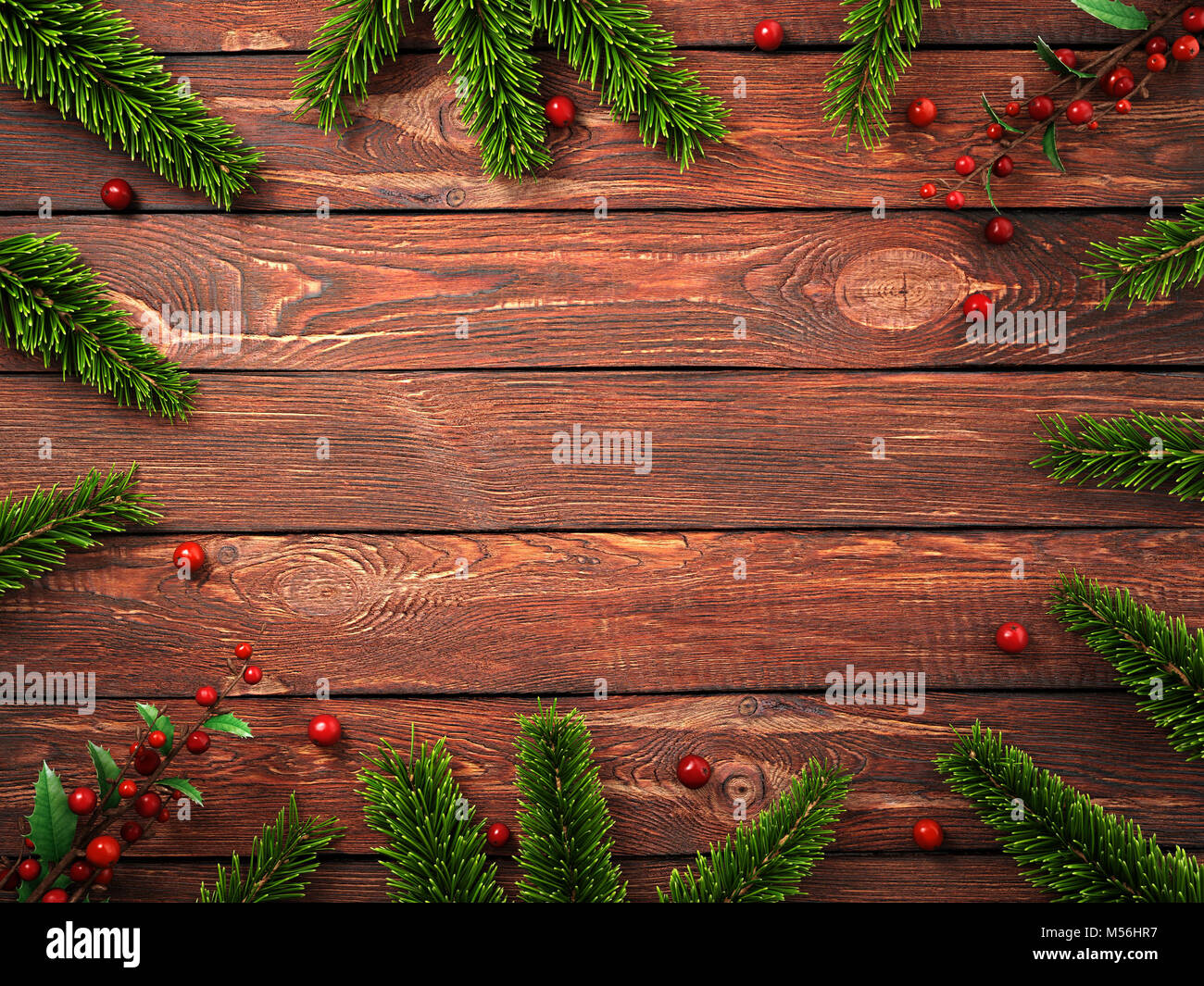 3D rendering dark christmas wooden background Stock Photo - Alamy