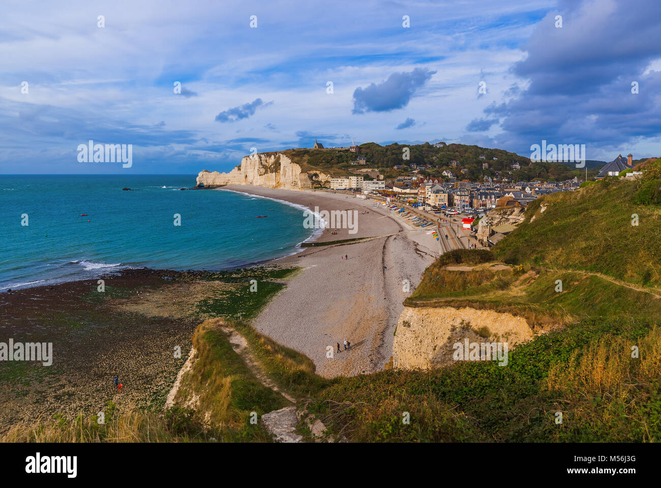 Etretat cliffs with arch - Normandy France Stock Photo - Alamy