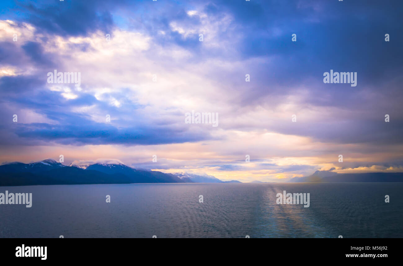 mud bay alaska sunset in summer Stock Photo - Alamy