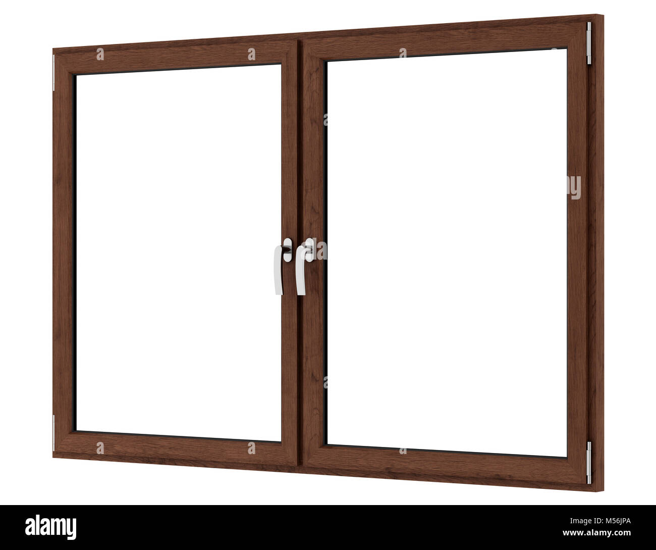 brown wooden window isolated on white background Stock Photo - Alamy