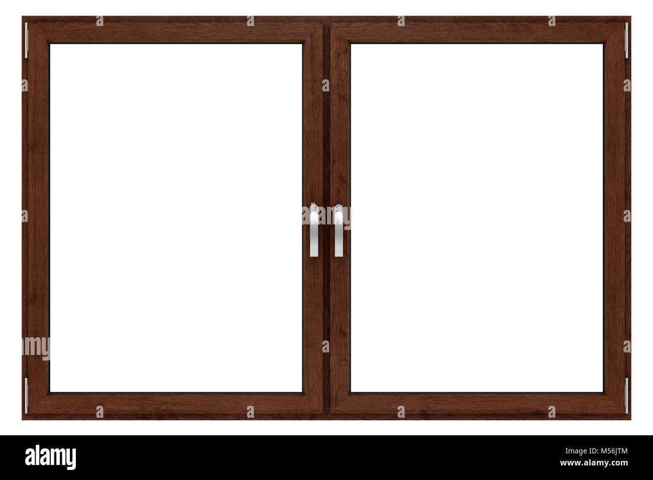 brown wooden window isolated on white background Stock Photo - Alamy