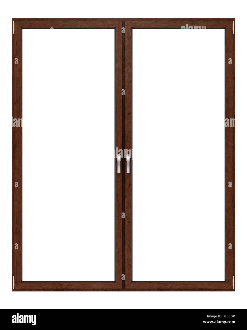 brown wooden window isolated on white background Stock Photo - Alamy