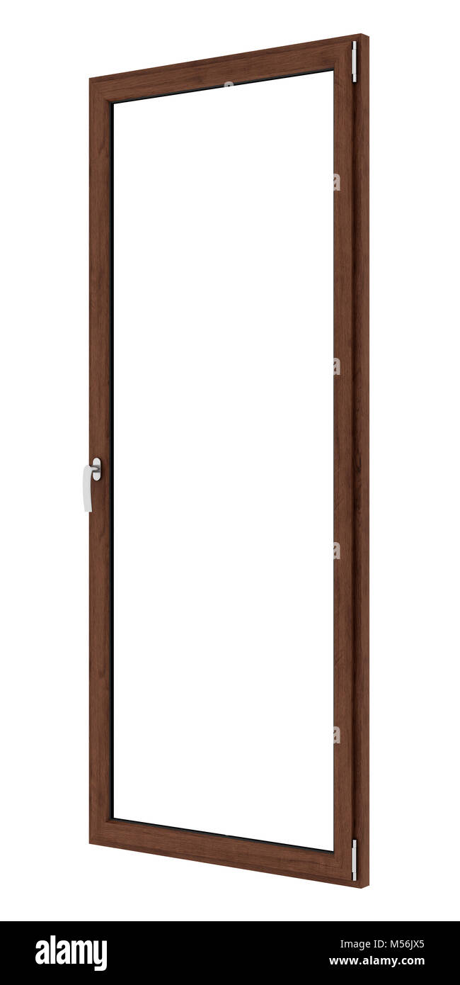 brown wooden window isolated on white background Stock Photo - Alamy