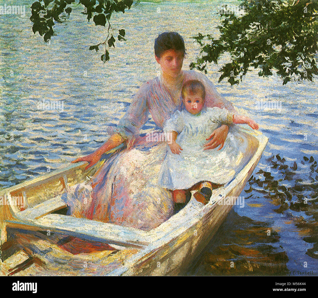 Mother and Child in a Boat Stock Photo - Alamy