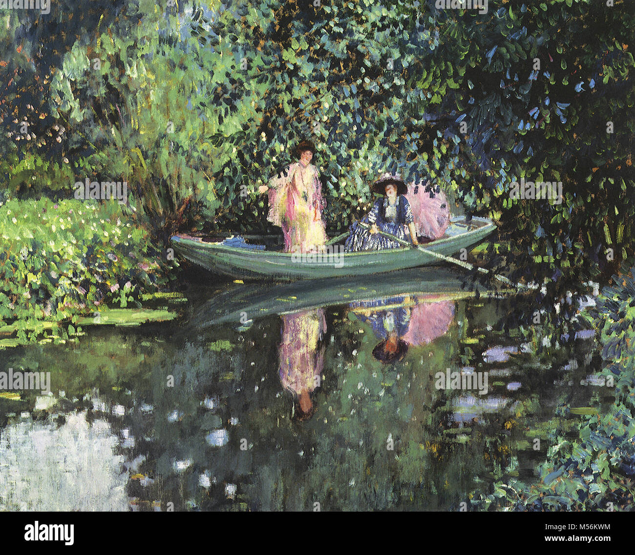 Two Ladies in a Boat Stock Photo - Alamy