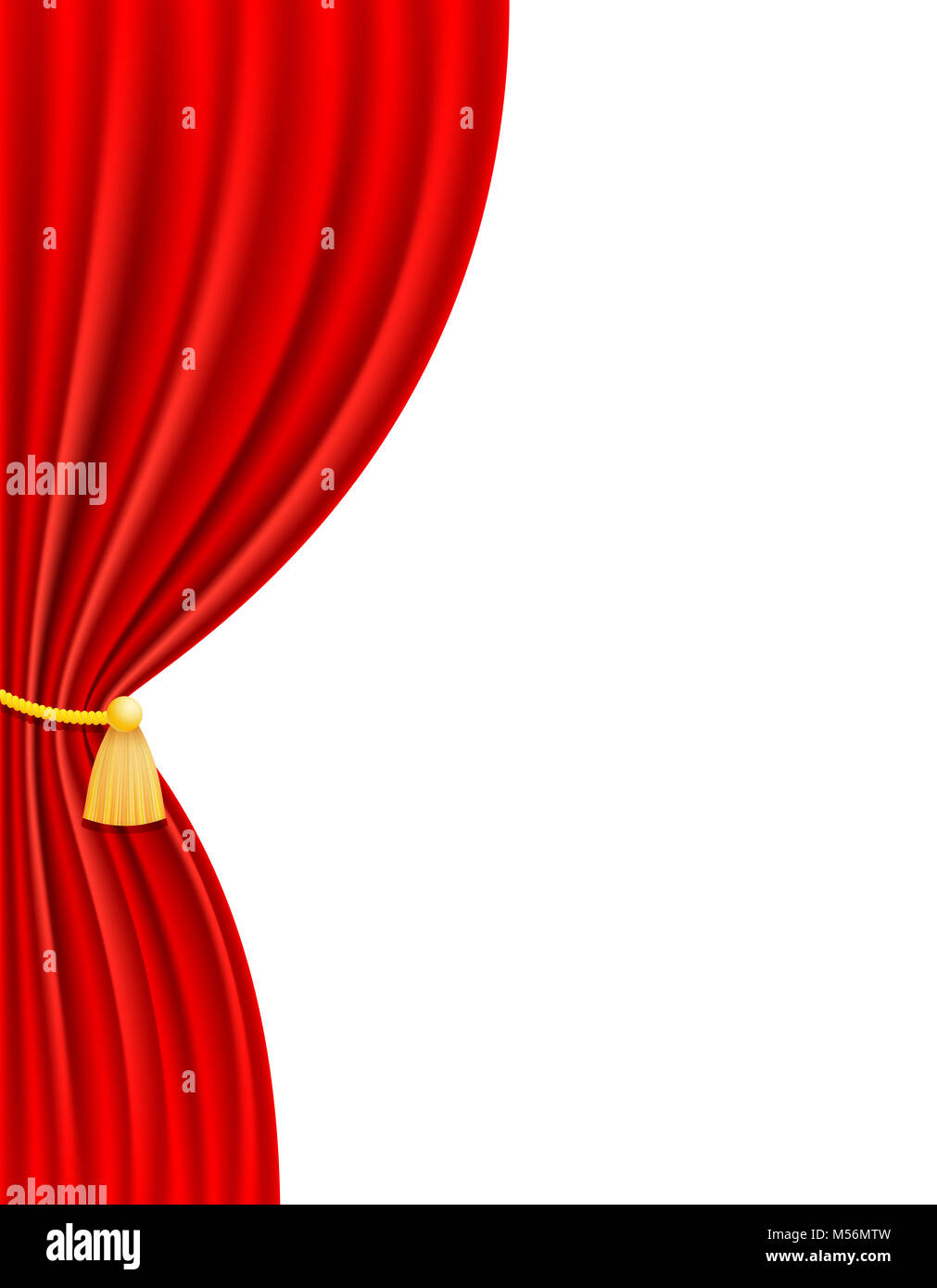 red theatrical curtain vector illustration isolated on white background ...