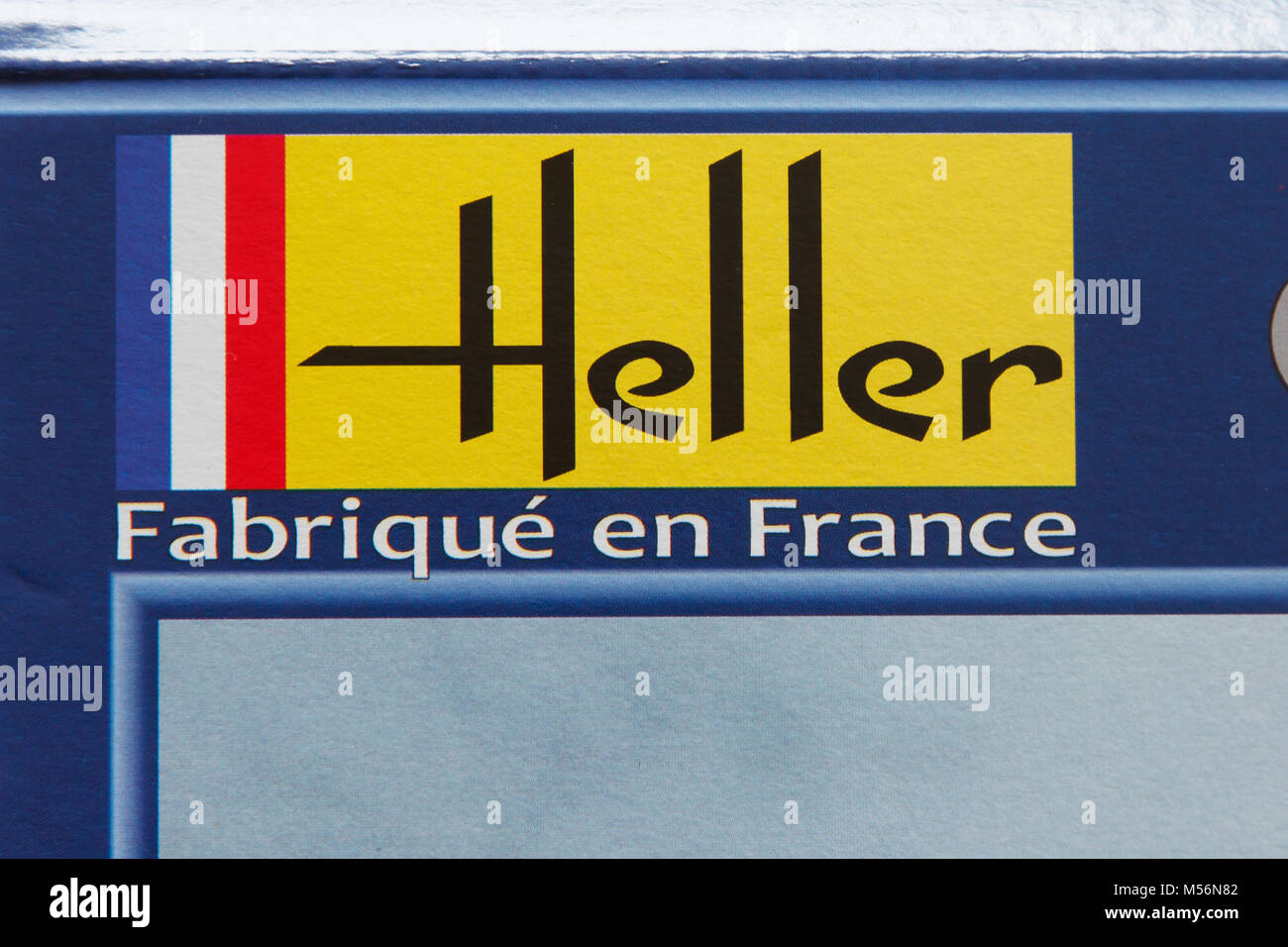 GDANSK, POLAND - DECEMBER 29, 2017. Heller logo on the box with plastic ...