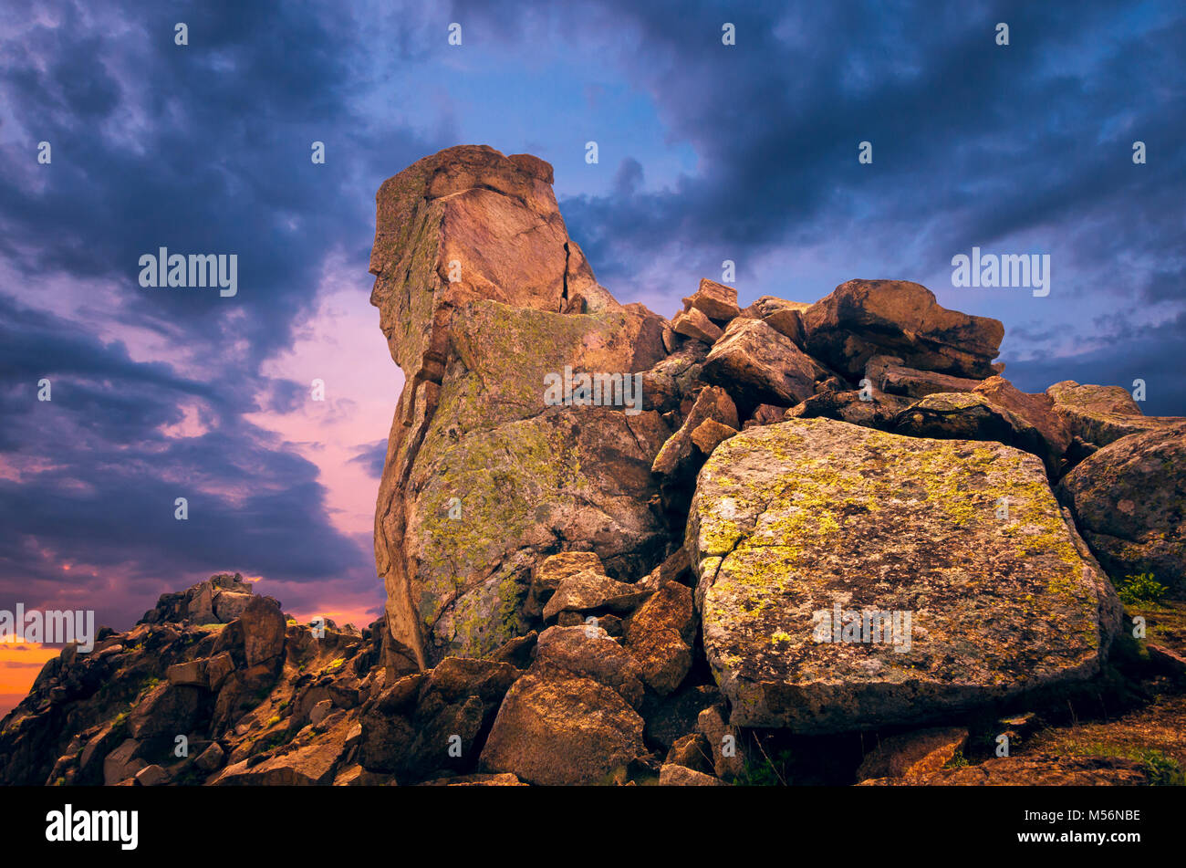 The Dobrogean sphinx. Rocks formations in Dobrogea, Tulcea country ...
