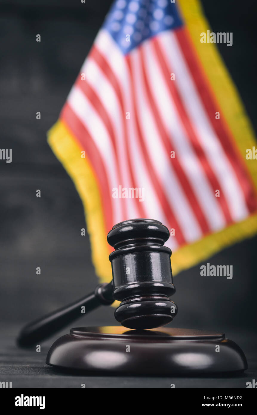 Law and Justice, Legality concept, Judge Gavel and United States of ...