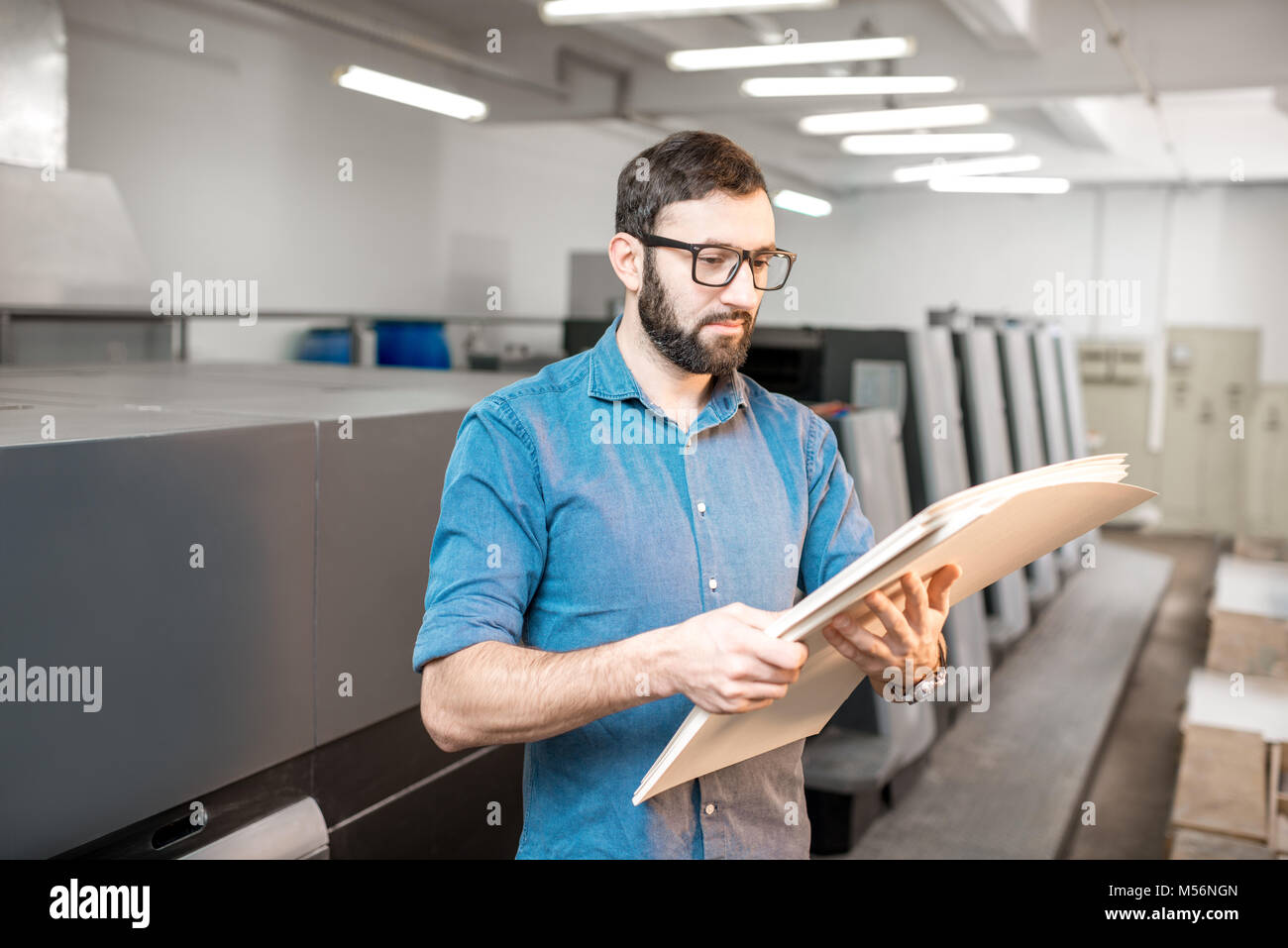 Typographer portrait at the manufacturing Stock Photo - Alamy