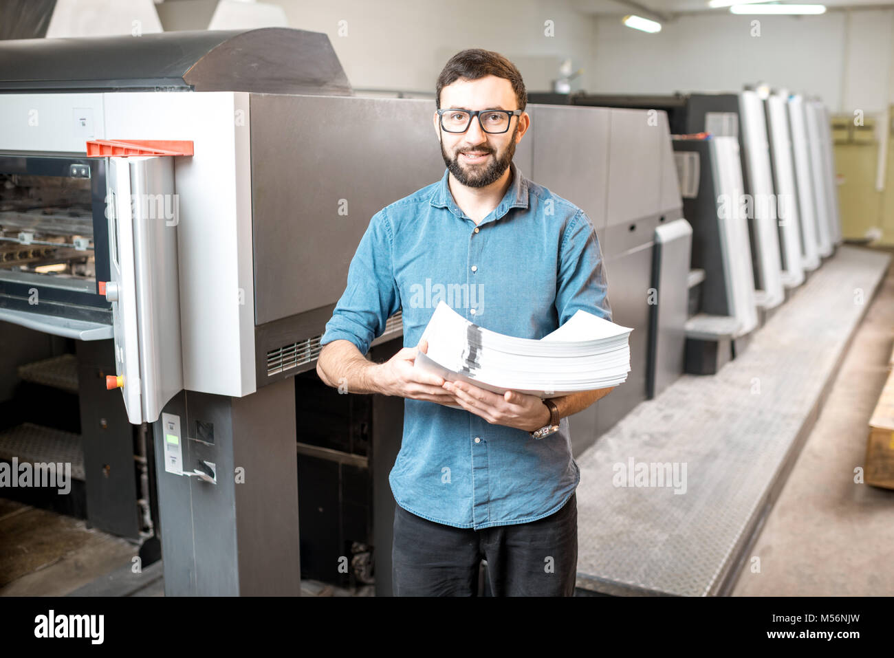 Typographer portrait at the manufacturing Stock Photo - Alamy