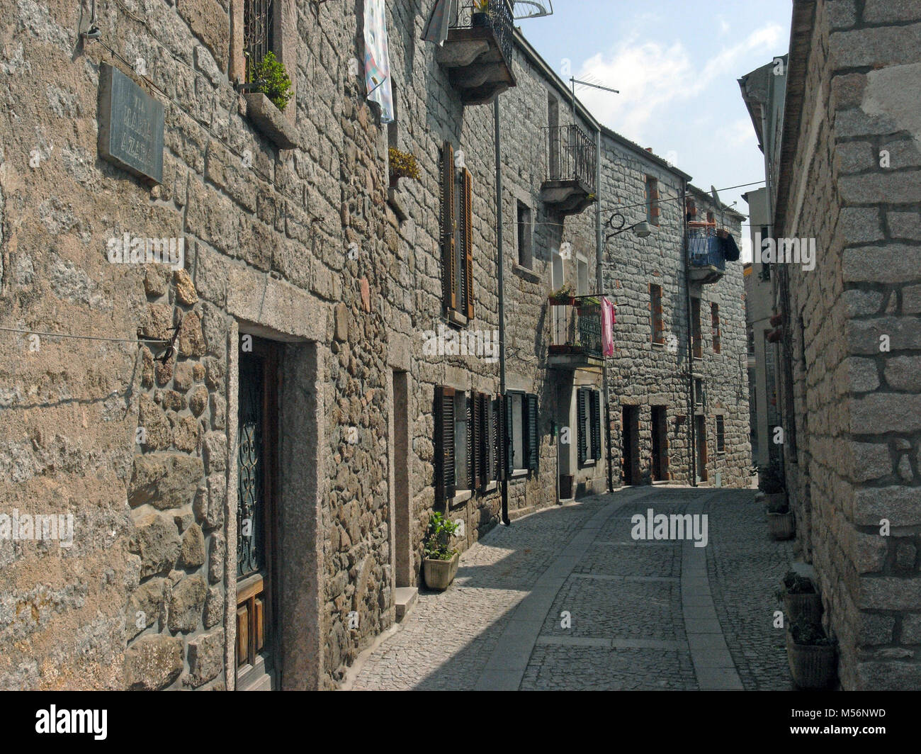Tempio Pausania, Sardinia. Typical granite's archietcture in old town ...