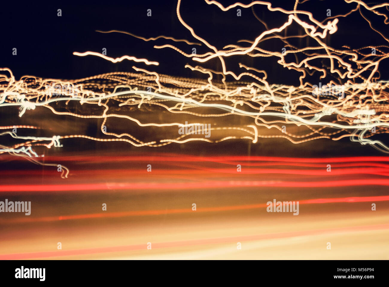 Light Painting in Highway with Crazy Car Lights Stock Photo - Alamy