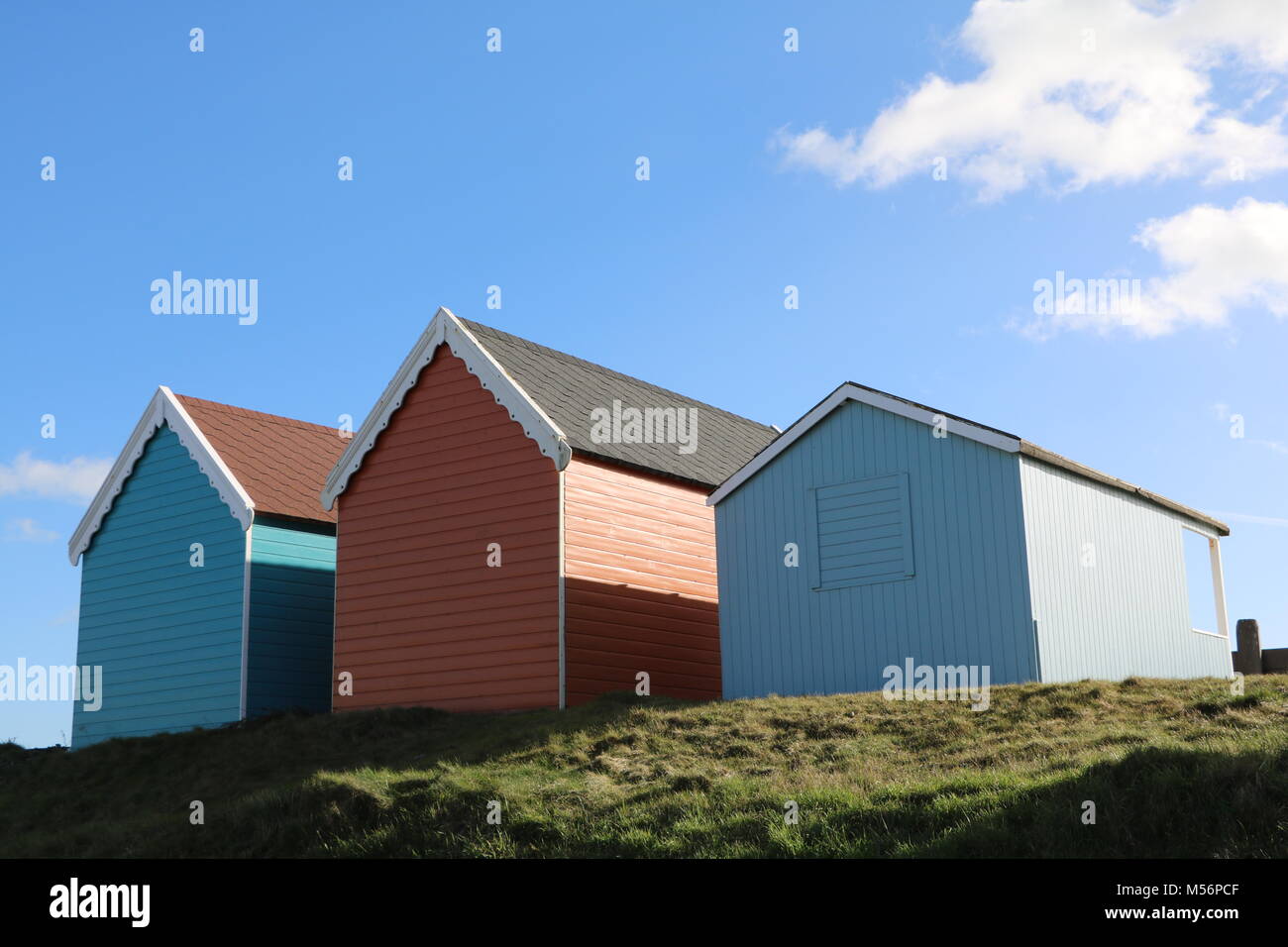 seaside beach hut life style brightly coloured beautiful Stock Photo ...