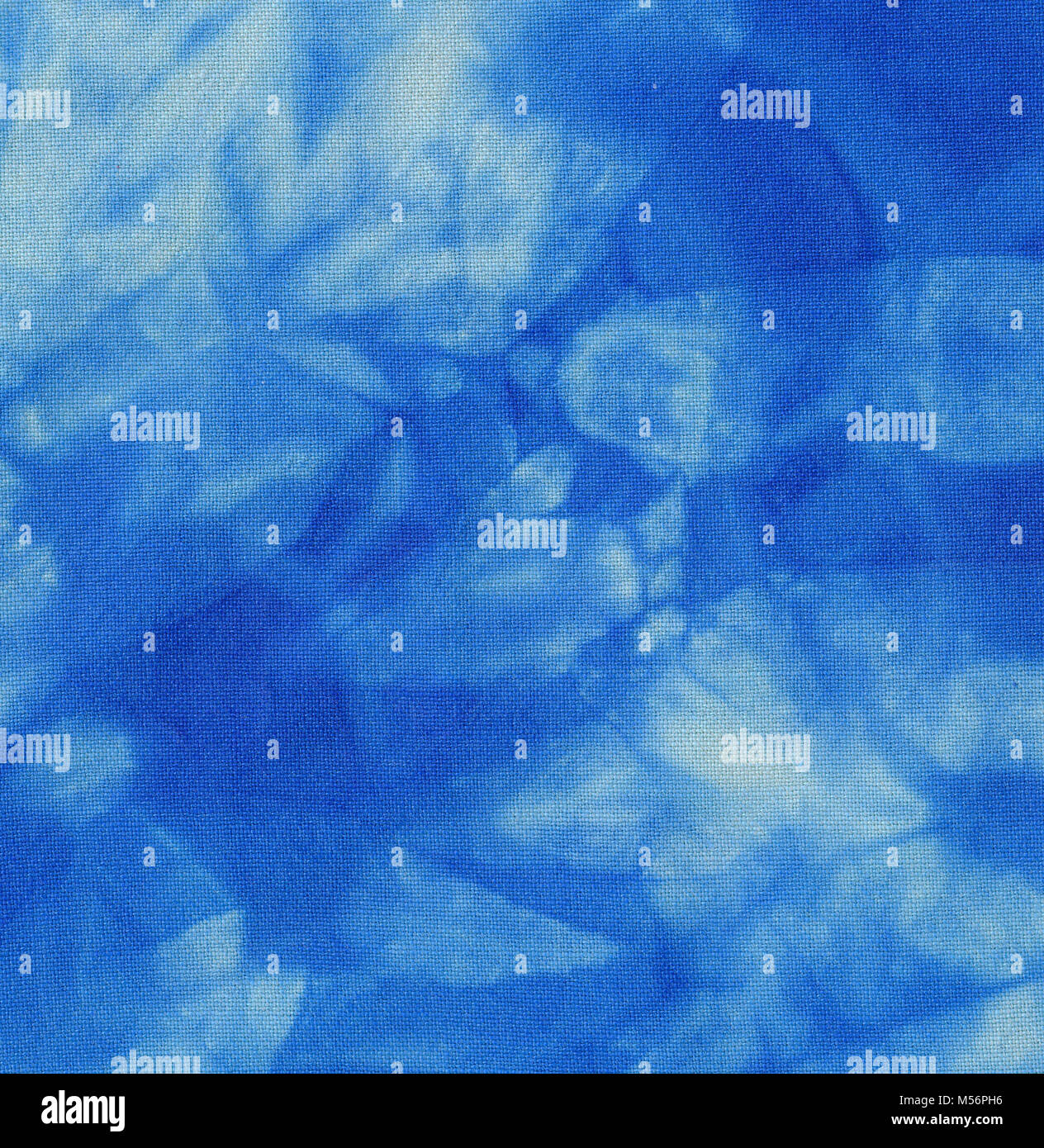 Abstract batik pattern in blue shades Stock Photo - Alamy