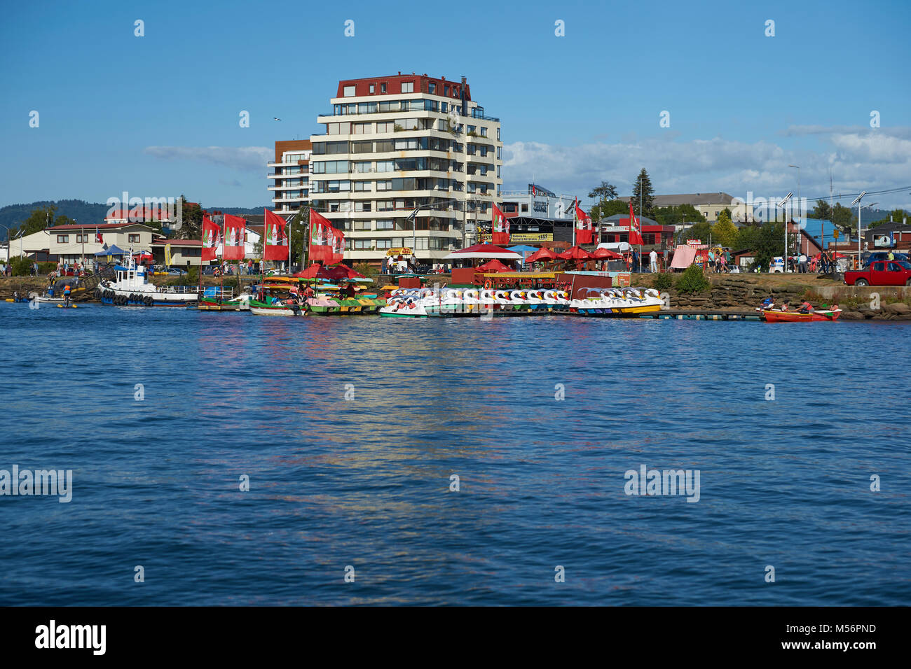 Riverfront of the historic city of Valdivia in southern Chile Stock ...