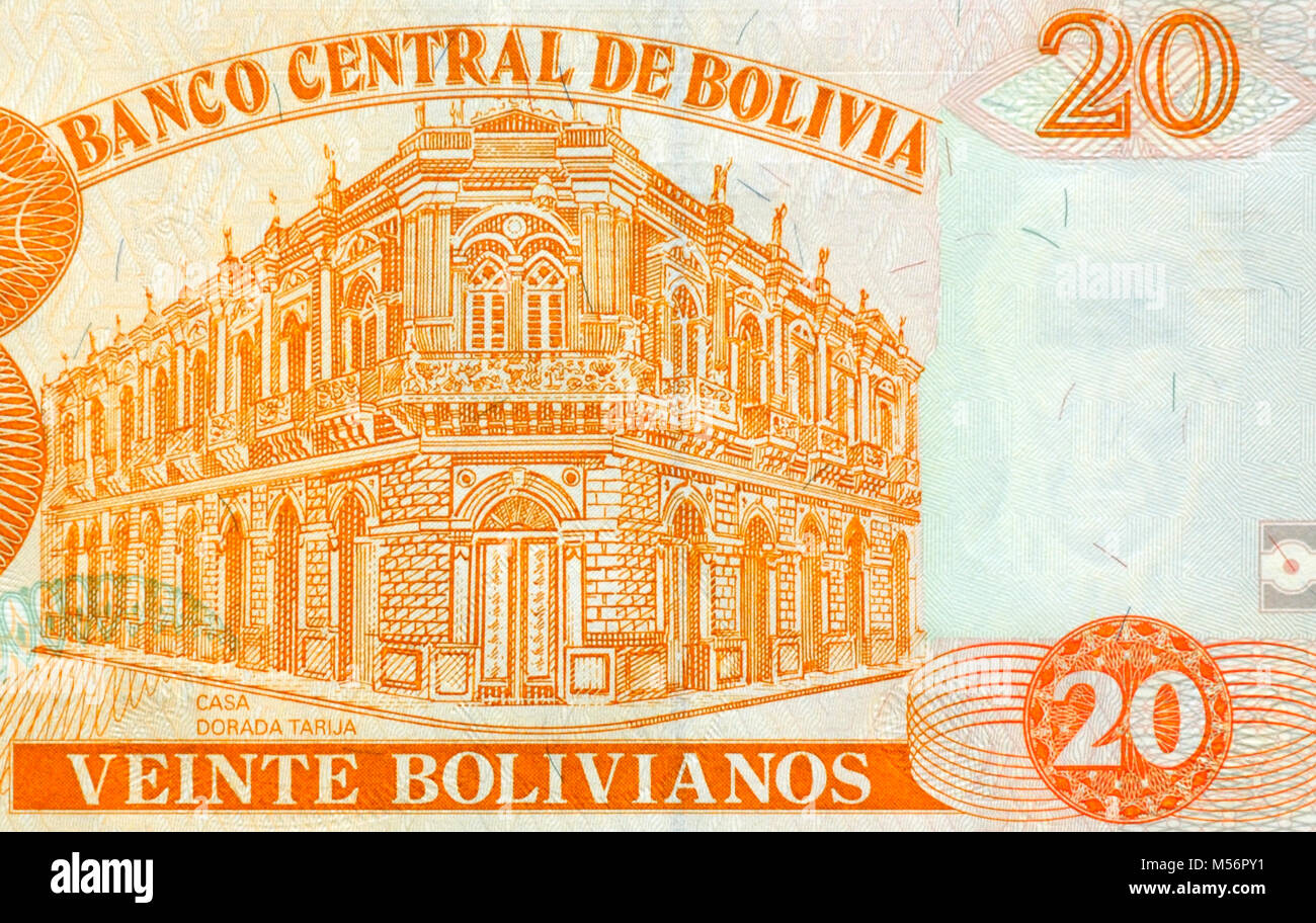 Bolivia Twenty 20 Bolivano Bank Note Stock Photo - Alamy