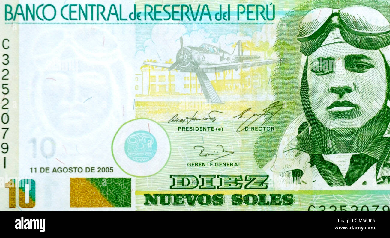 Peru Ten 10 nuevos Sol Bank Note Stock Photo - Alamy