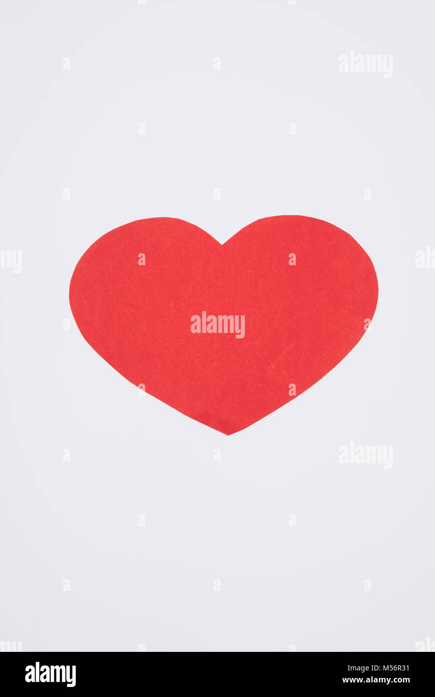 simple red heart isolated on white, st valentines day concept Stock ...