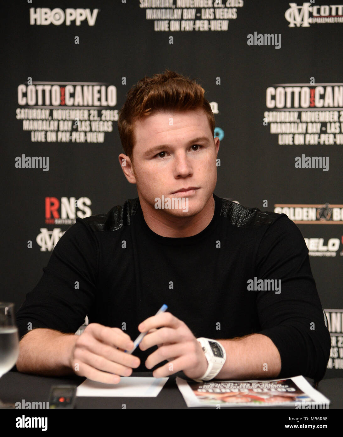 NEW YORK, NY - AUGUST 26: Boxer Canelo Alvarez pictured at the New York ...