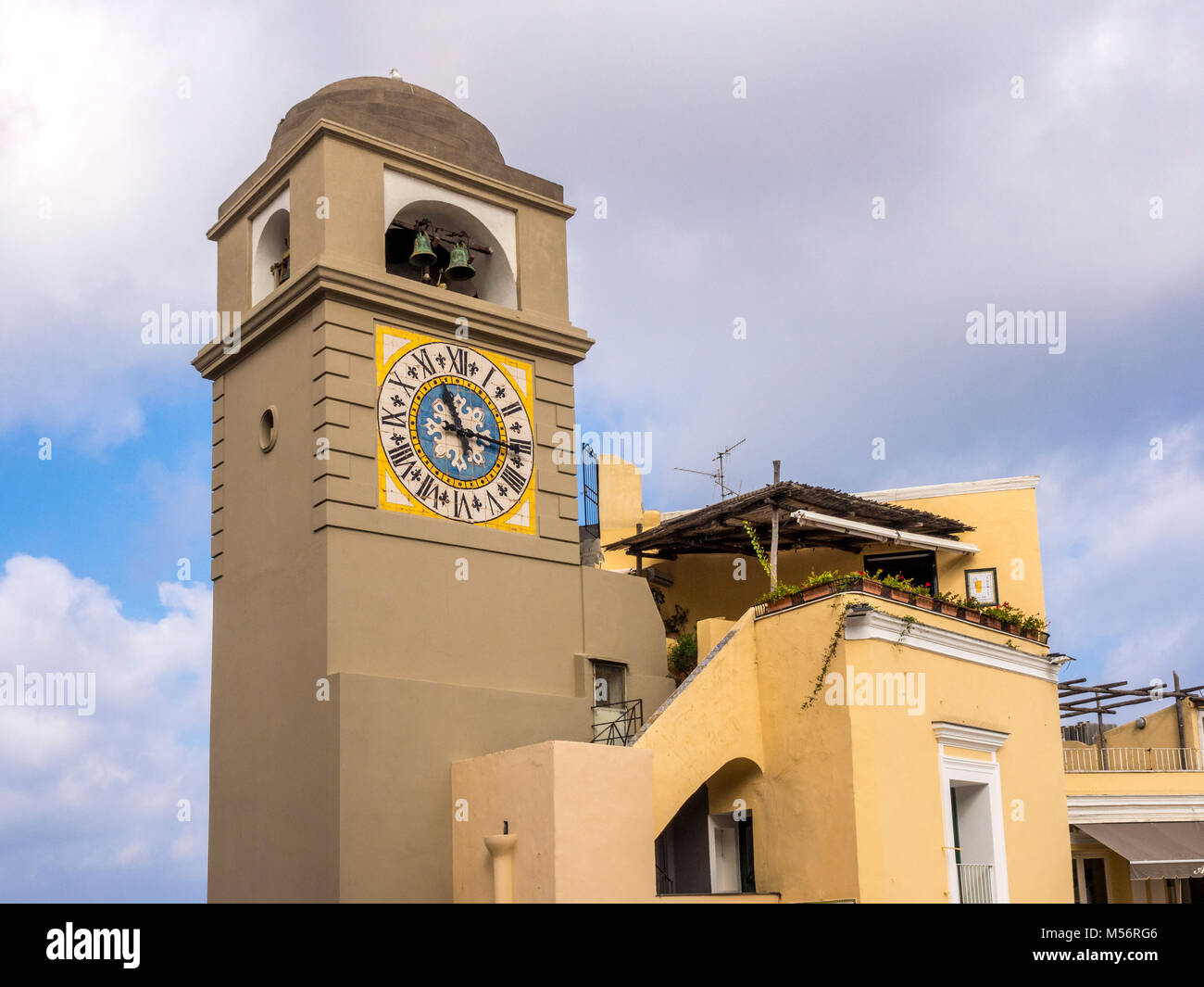 Clock Tower, Piazza Umberto I, Capri, Italy Stock Photo - Alamy