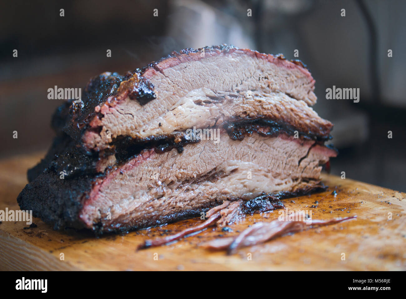 Two large pieces smoked brisket hi-res stock photography and images - Alamy