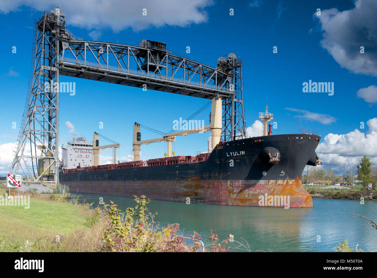 The Lyulin bulk carrier passing through the Welland Canal Stock Photo ...