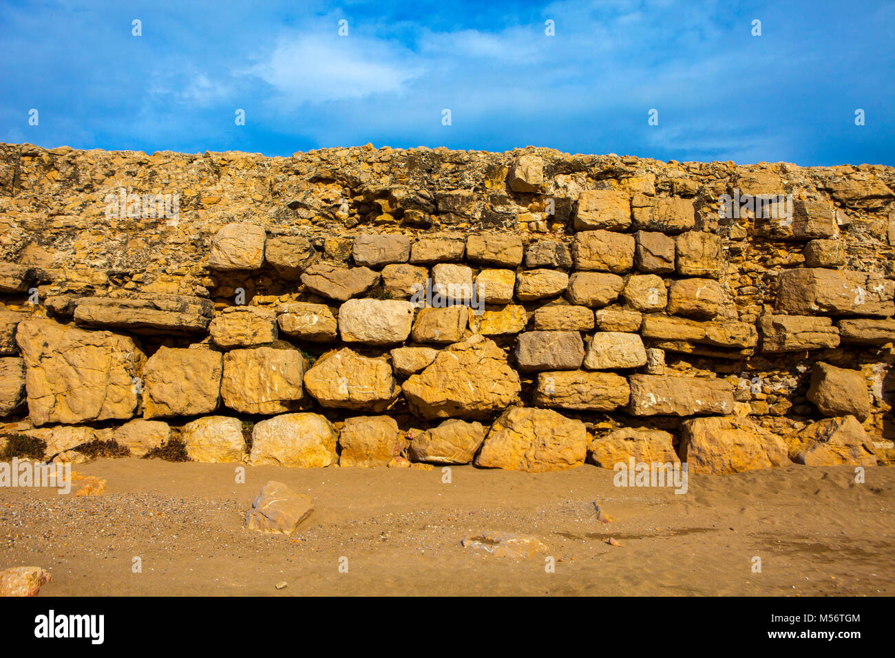 Remains of the harbour of Empuries or Emporion or Ampurias Stock Photo ...