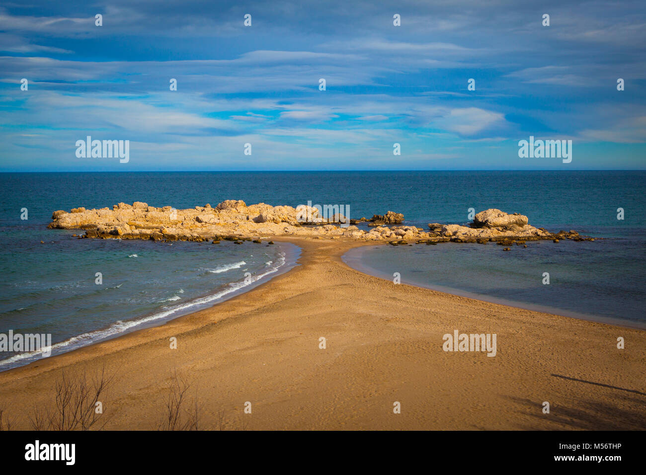 Remains of the harbour of Empuries or Emporion or Ampurias Stock Photo ...