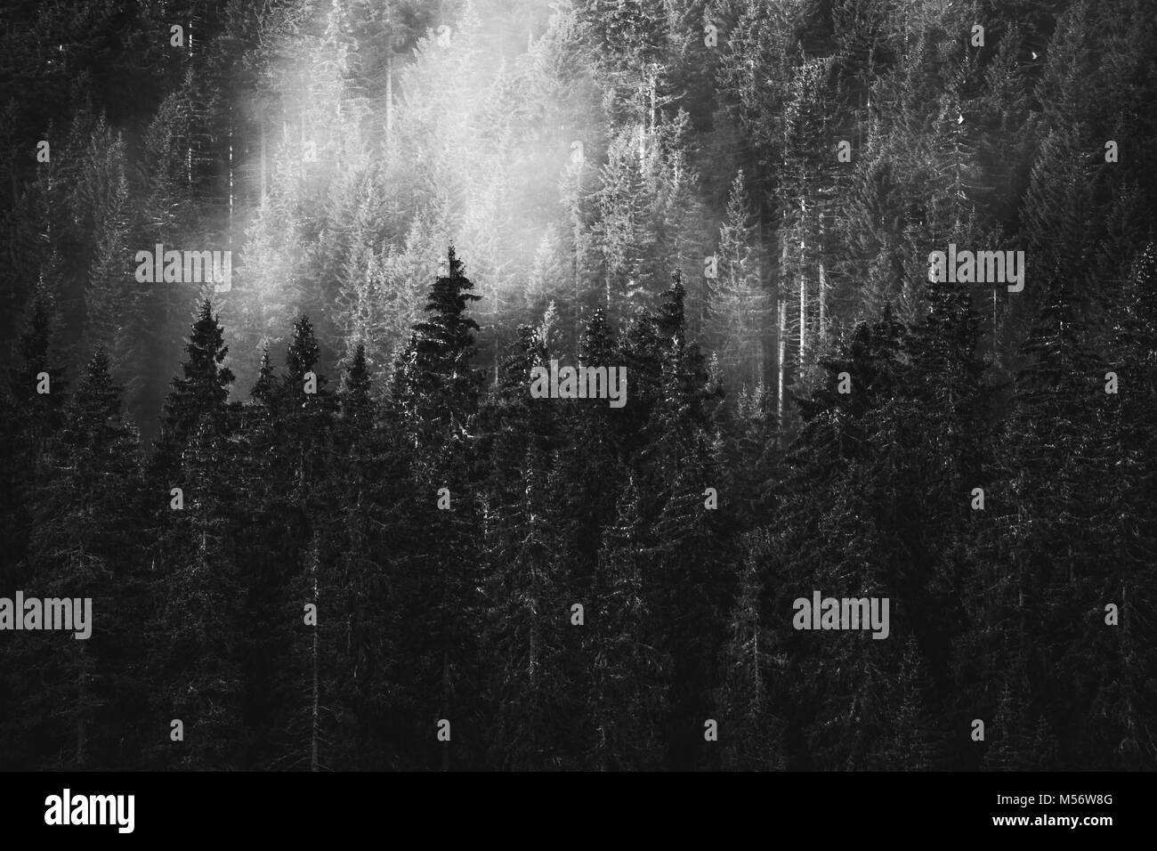 Beautiful landscape alpine peaks Black and White Stock Photos & Images ...