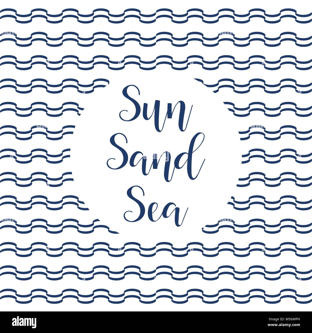 Sea, sun, sand. summer lettering. Design for banner poster, card ...