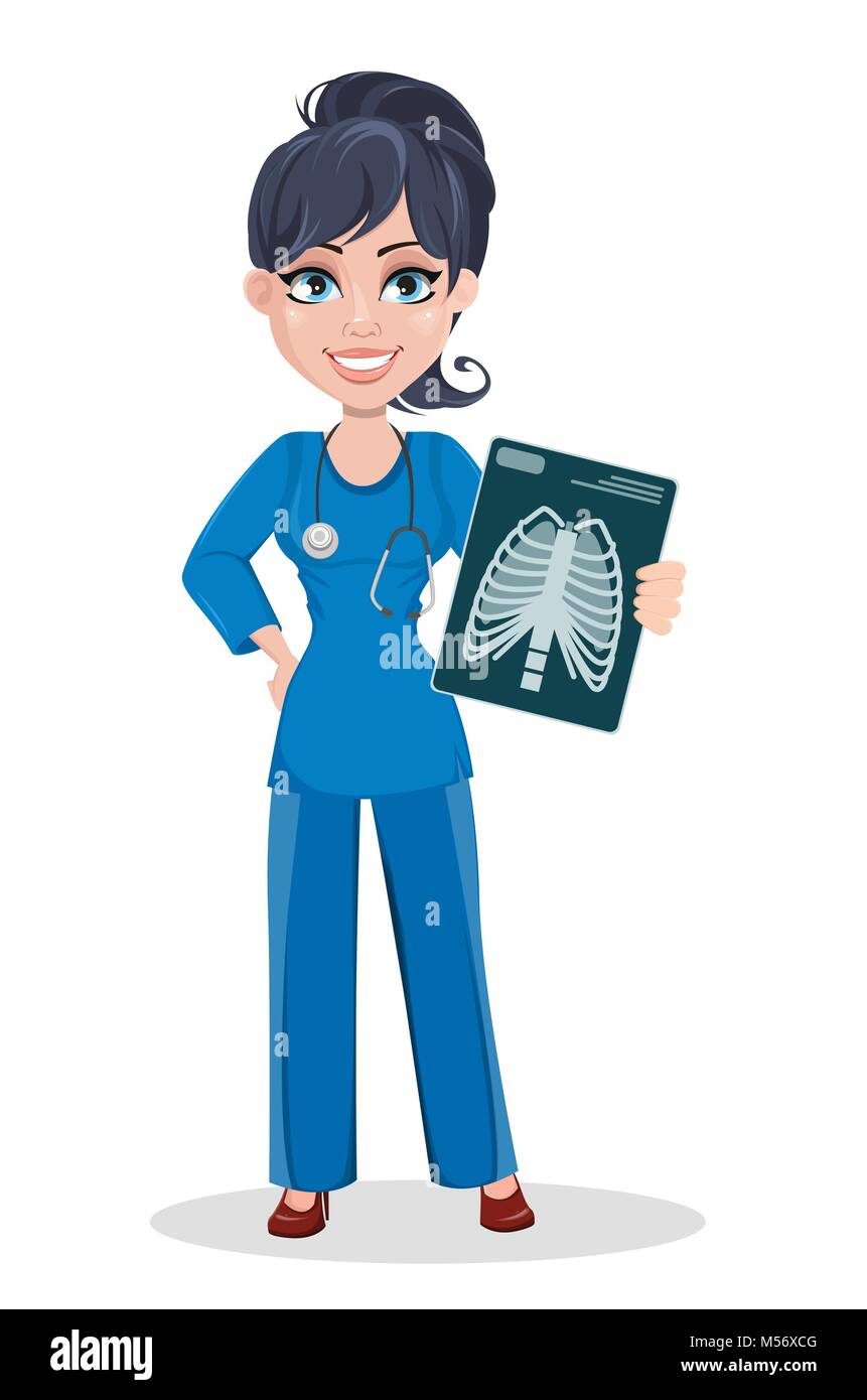 Doctor woman, professional medical staff. Beautiful cartoon character ...