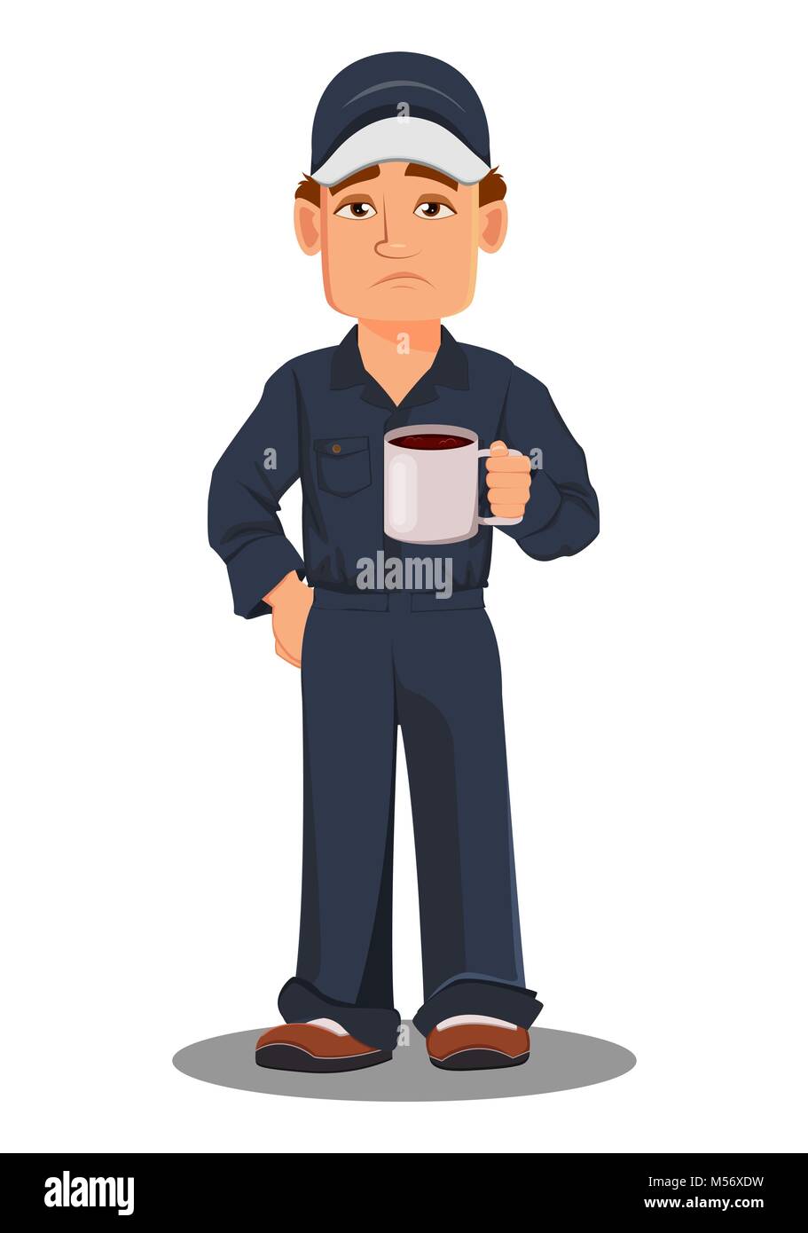 Tired car mechanic Stock Vector Images - Alamy