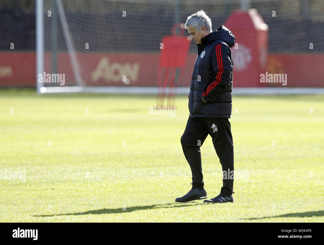 Manchester United manager Jose Mourinho during the training session at ...