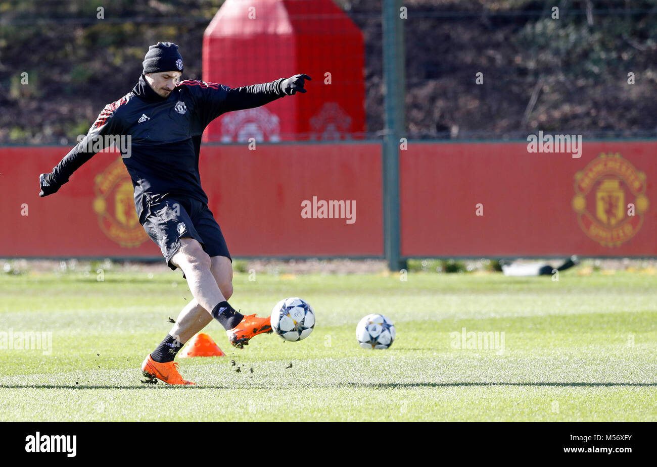 Manchester United's Zlatan Ibrahimovic during the training session at ...