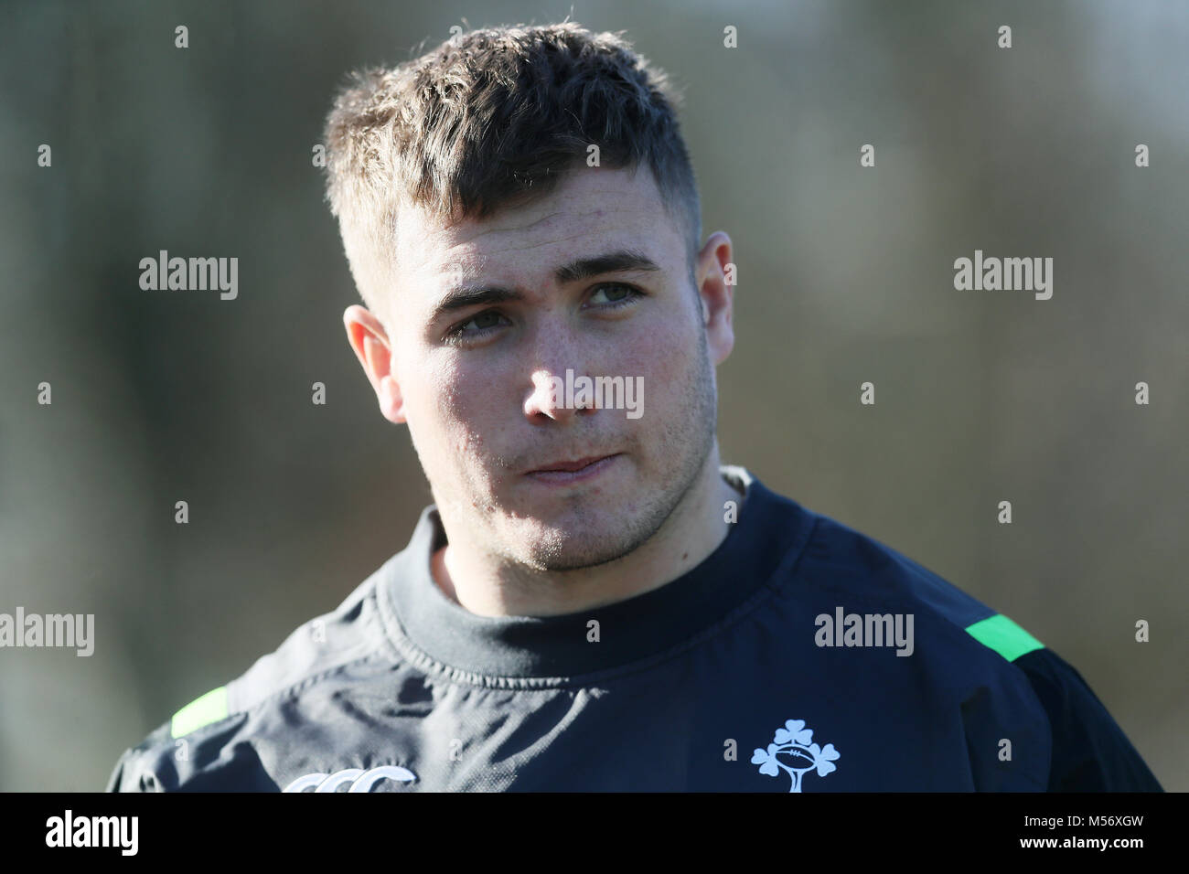 Ireland's Jordan Larmour arrives for a training session at Carton House ...