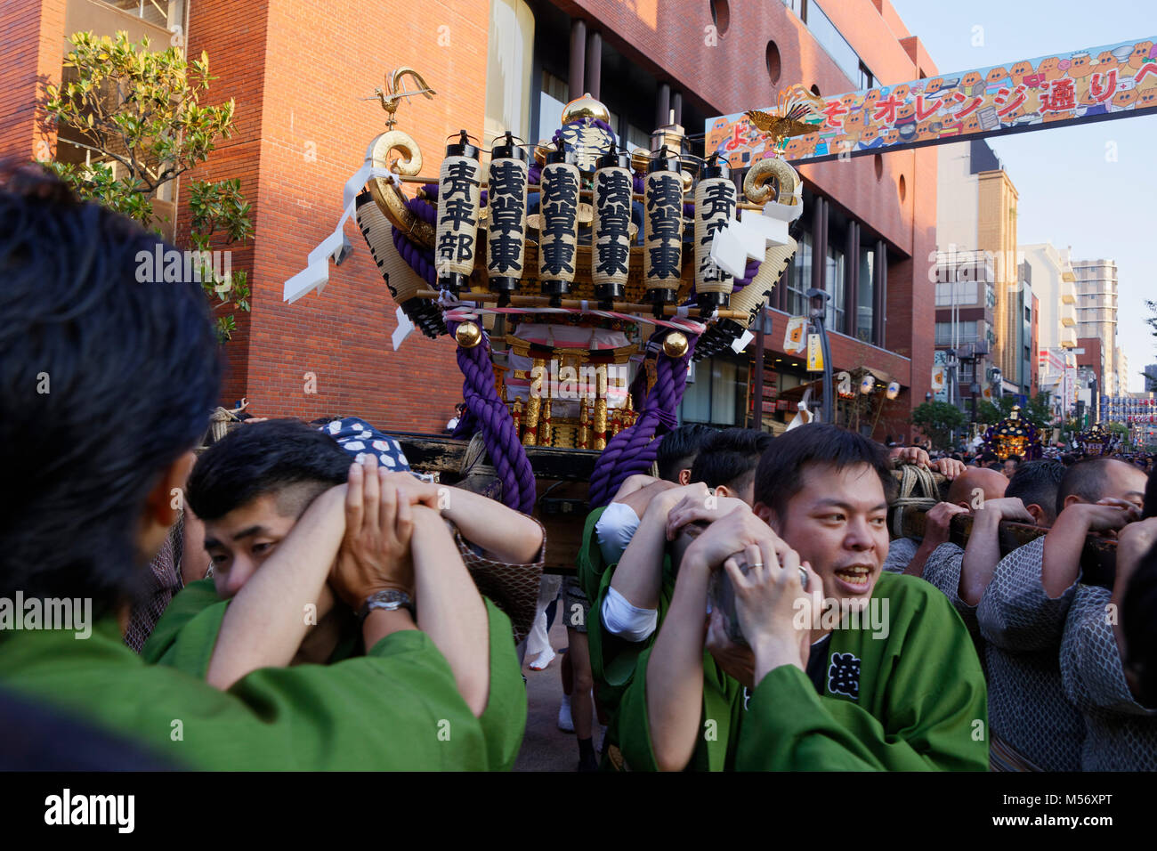 The Sanja Matsuri festival in the Asakusa district takes place every ...
