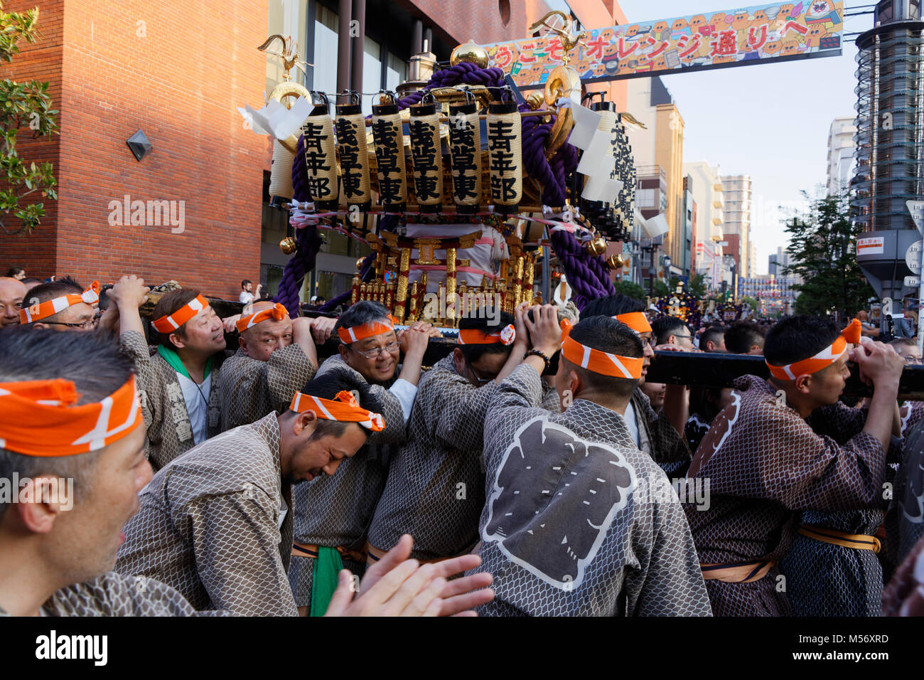 The Sanja Matsuri festival in the Asakusa district takes place every ...