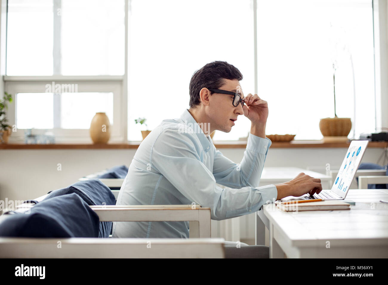 Concentrated manager working on hi-res stock photography and images - Alamy