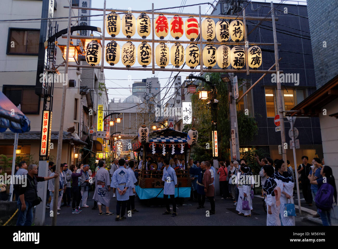 The Sanja Matsuri festival in the Asakusa district takes place every ...