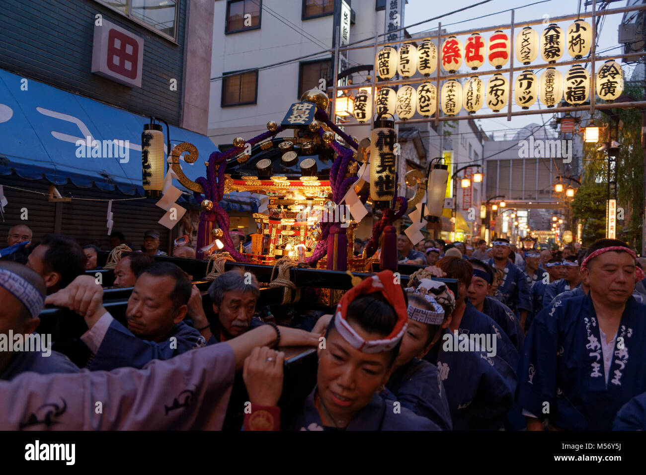 The Sanja Matsuri festival in the Asakusa district takes place every ...