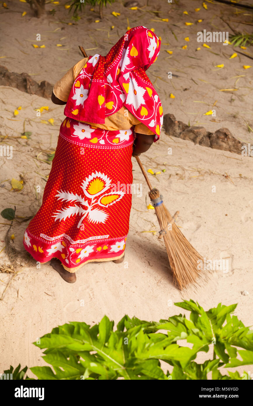 Woman sweeping floor hi-res stock photography and images - Alamy