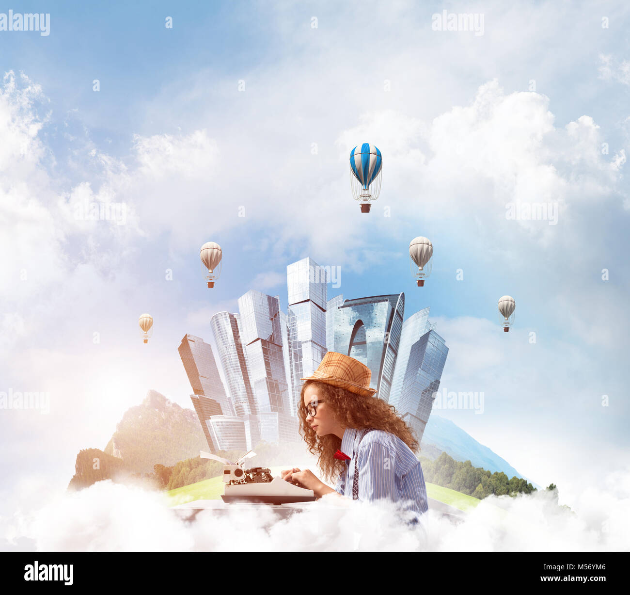 Creative inspiration of young female writer Stock Photo - Alamy